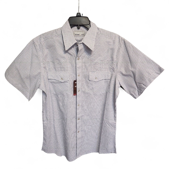 White Mark | Shirts | Wrangler White Mark Mens Gray Checkered Button ...